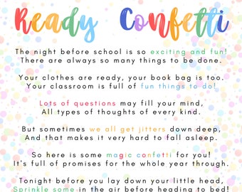Back to School Ready Confetti, First Day of School Gift, Jitter Glitter ...