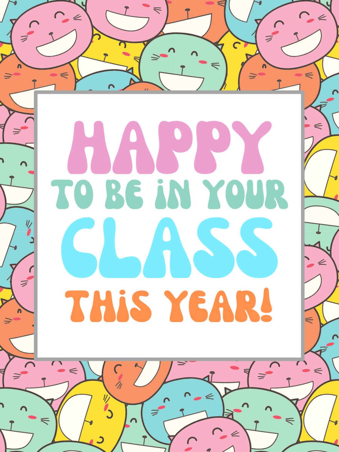 Back to School Retro Smiley Teacher Gift Tag - Etsy