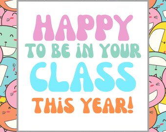 Back to School Meet the Teacher Gift Tag Smiley Faces, Composition ...