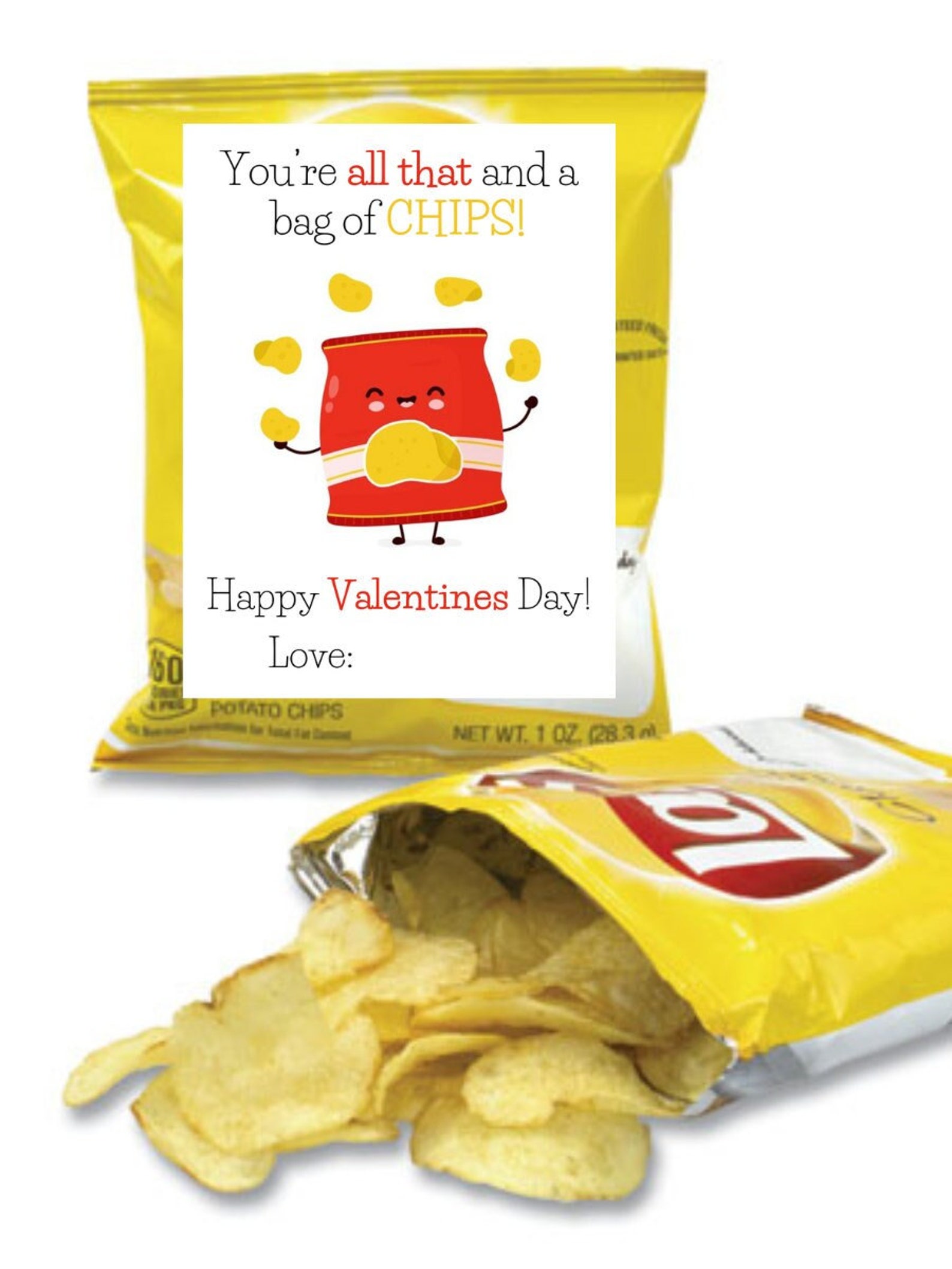 Bag of Chips Valentines Tag Digital Download - Etsy