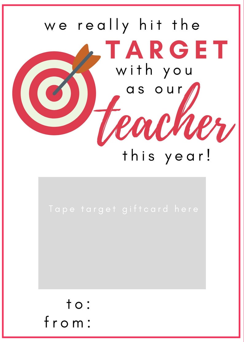 Teacher Appreciation Target Gift Card Holder - Etsy