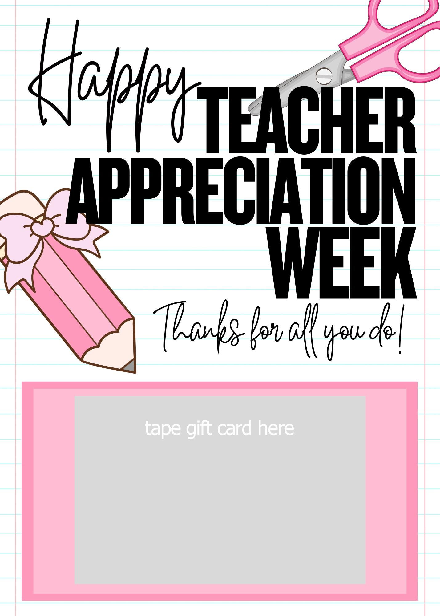 Teacher Appreciation Digital Download Gift Card Holder - Etsy
