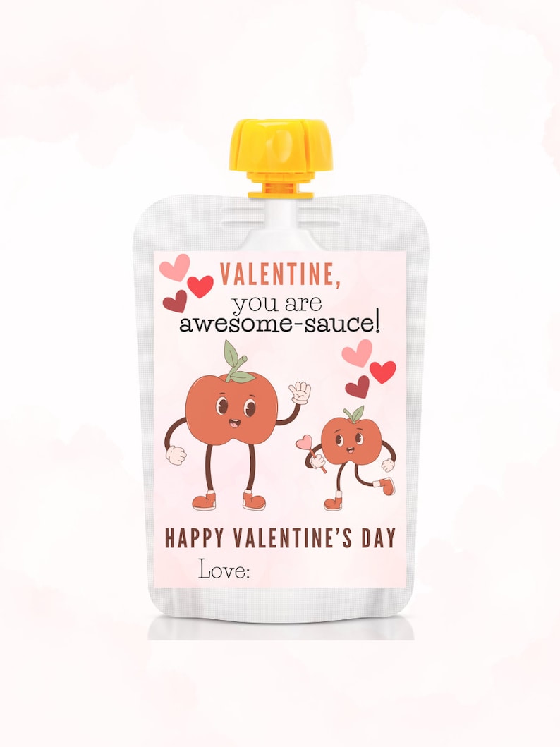 Applesauce Valentines Day Gift Tag Digital Download - Etsy