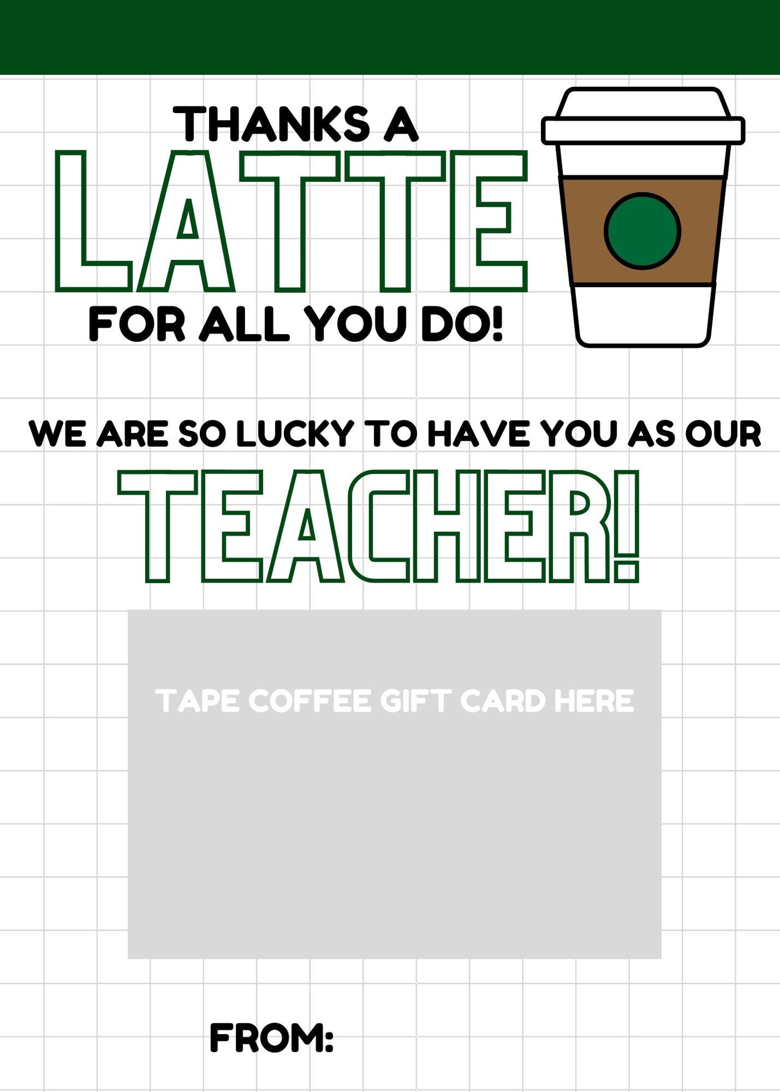 Teacher Appreciation Coffee Gift Card Holder - Etsy