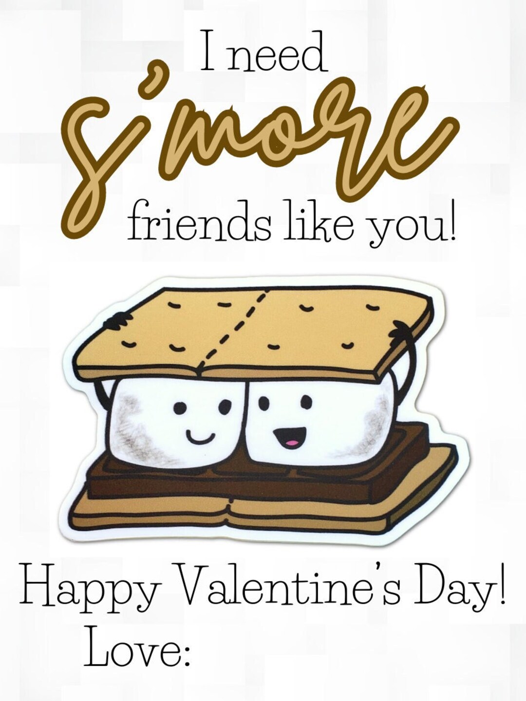 S'more Valentines Day Gift Tag Digital Download - Etsy