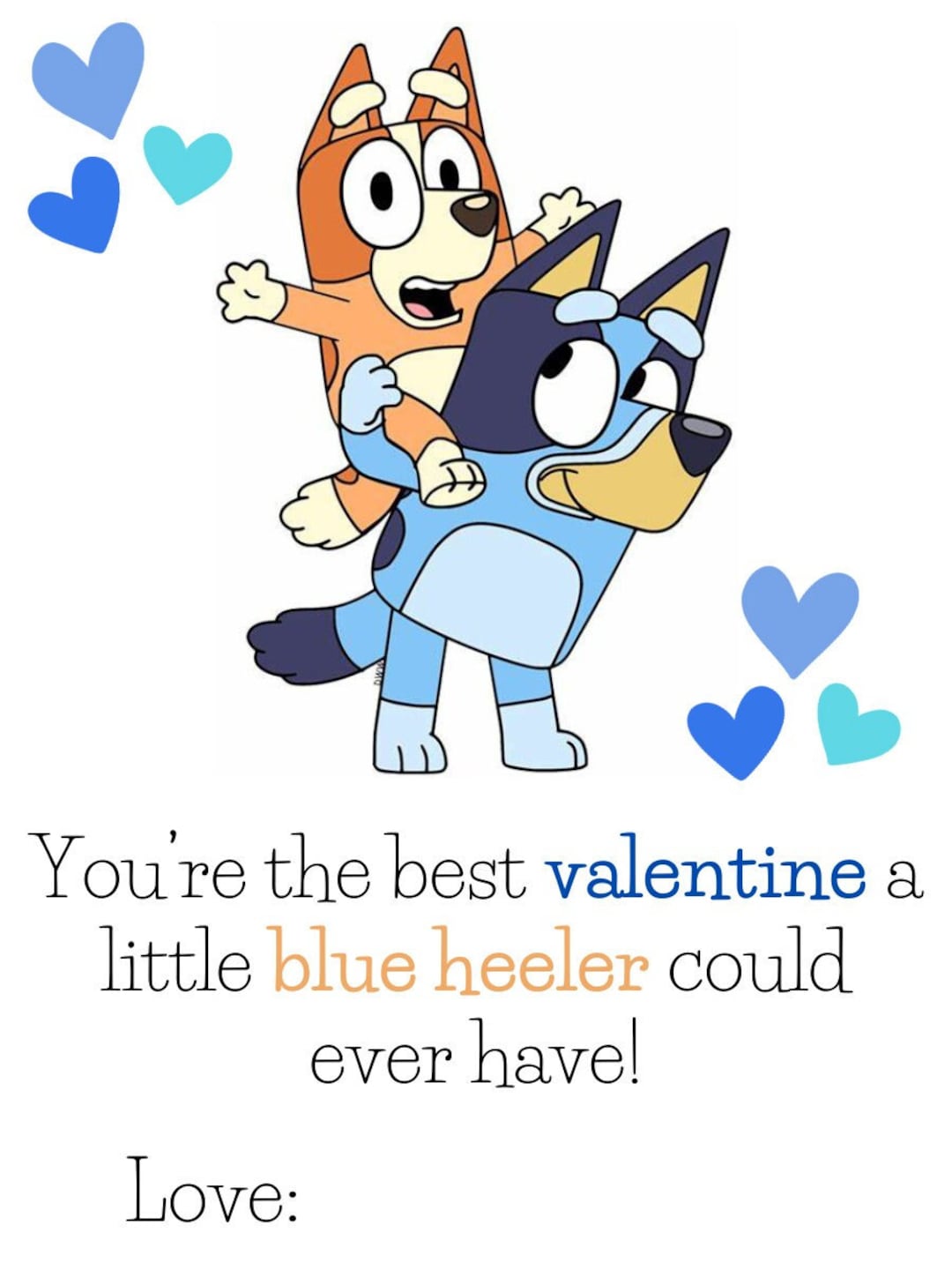 Bluey Valentines Day Digital Download - Etsy Canada