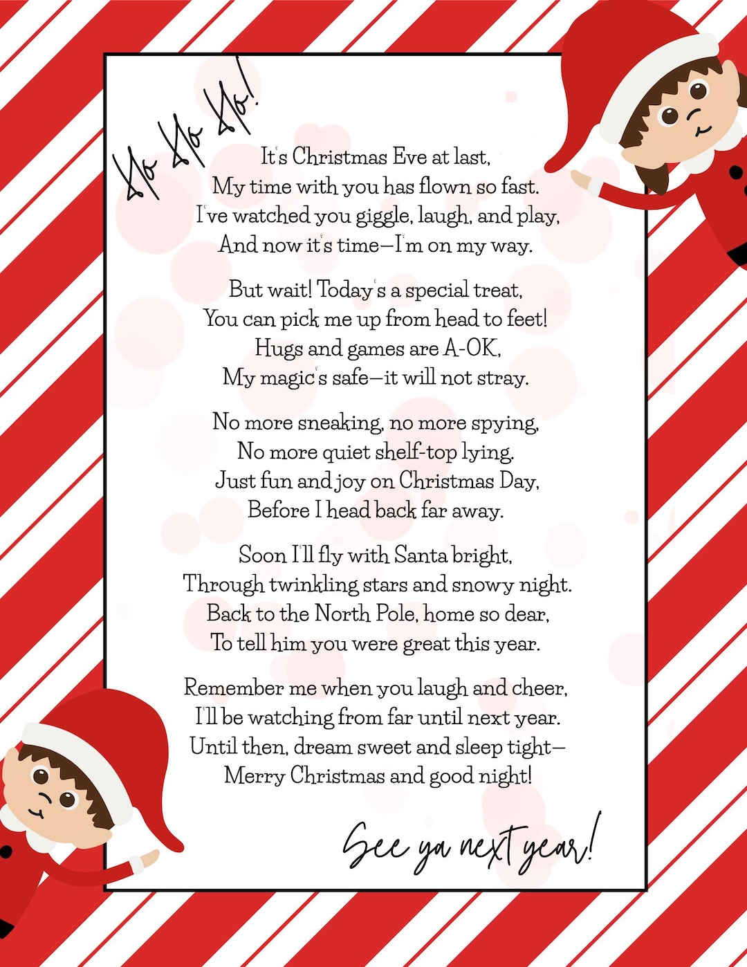 Elf Christmas Eve Special Goodbye - Etsy