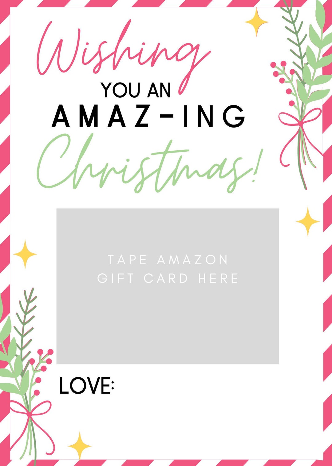 Amazon Christmas Gift Card Holder Digital - Etsy