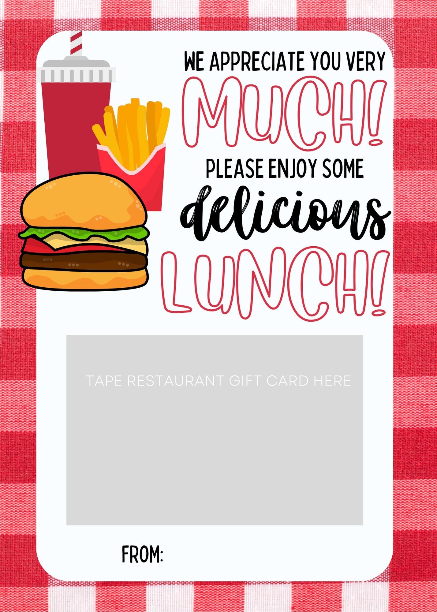 Teacher Appreciation Lunch Restaurant Gift Card Holder - Etsy