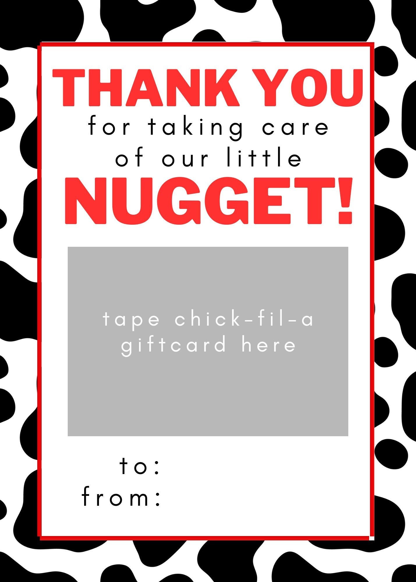 Teacher Appreciation Chick-fil-a Gift Card Holder - Etsy