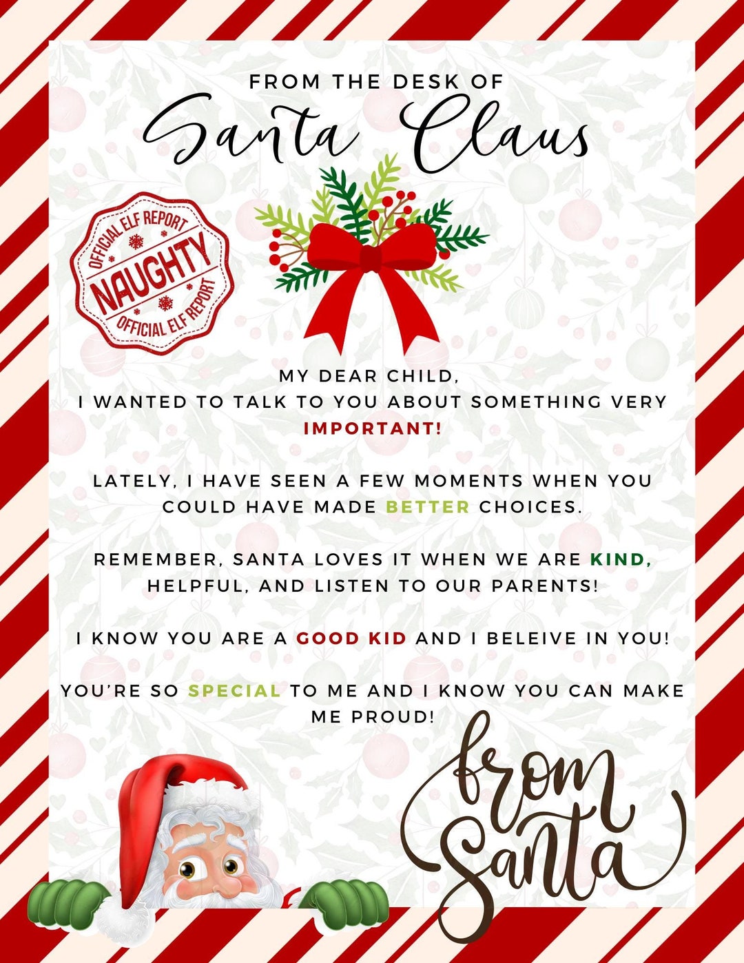 Santa Naughty and Nice Letter Bundle Digital Download - Etsy