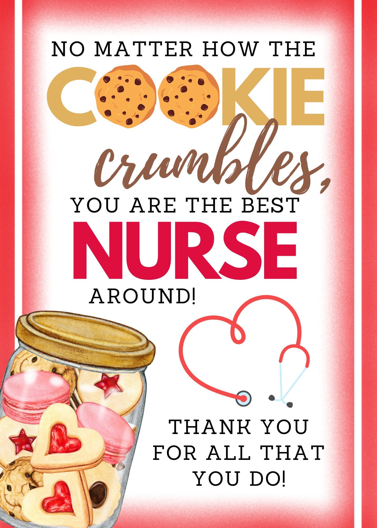 Nurse Week Cookie Thank You Card - Etsy
