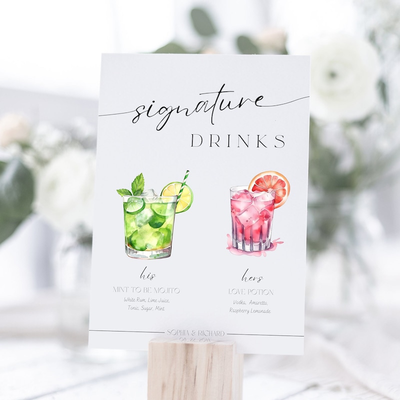 Custom Drink Sign - Etsy