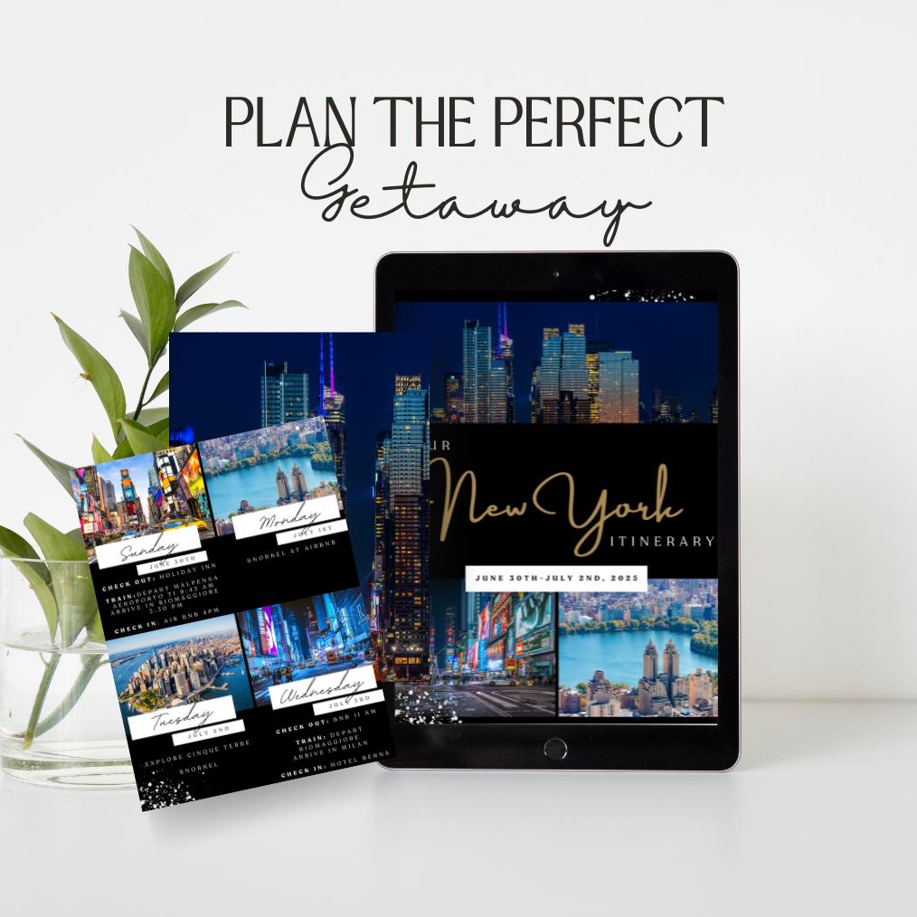Trip Itinerary Template | Travel NYC New York City Vacation Digital ...