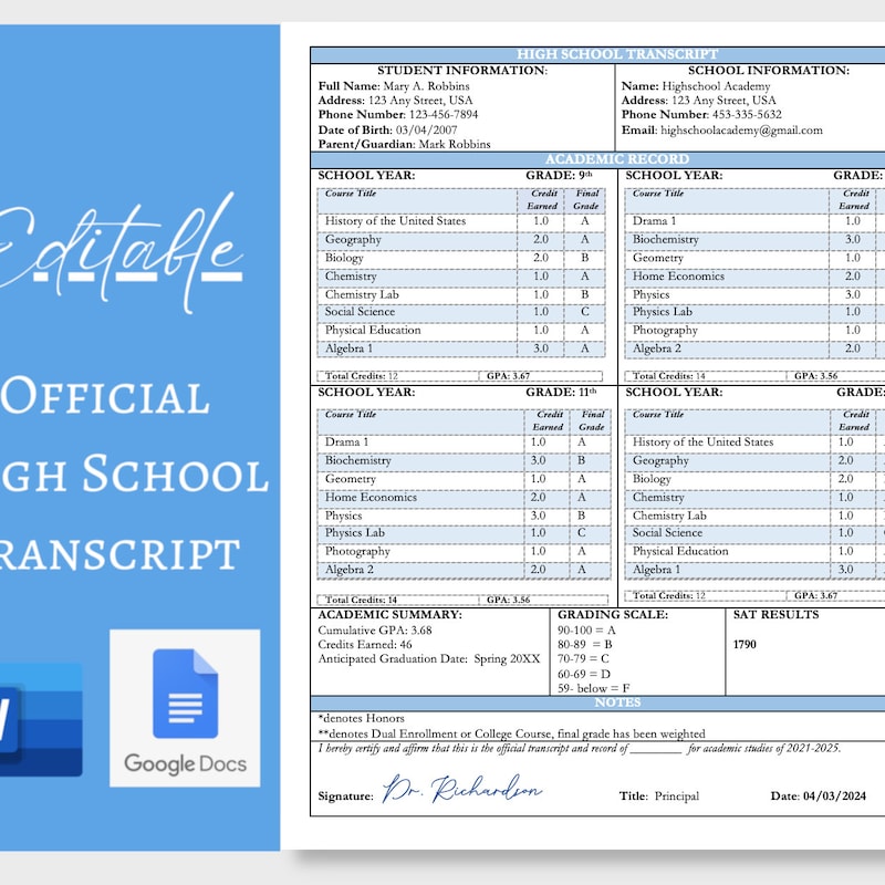 Fake Report Card - Etsy