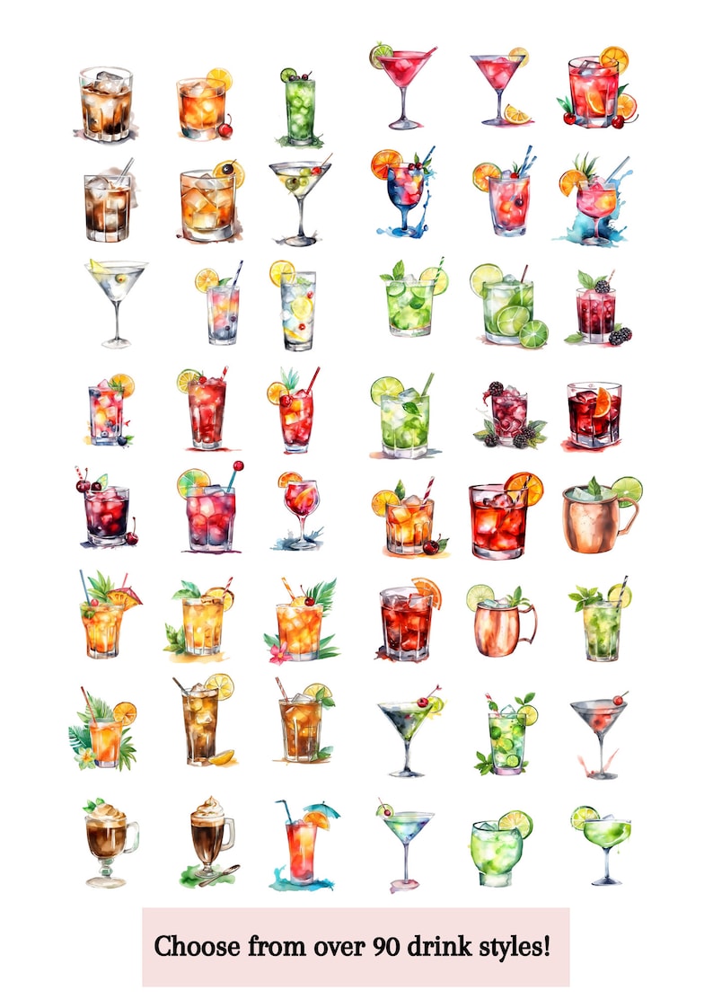 Self Serve Bar Sign | Wedding Watercolor Drink Template - Etsy