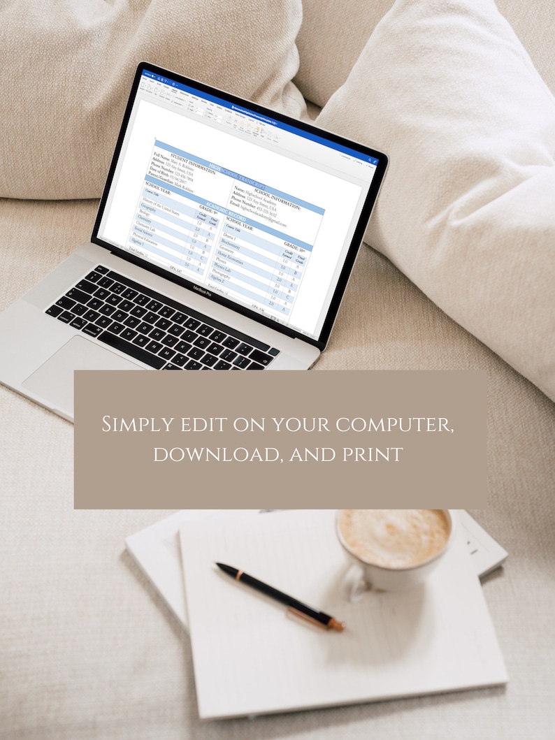 Transcript Template | High School Fillable Printable Word and Google ...