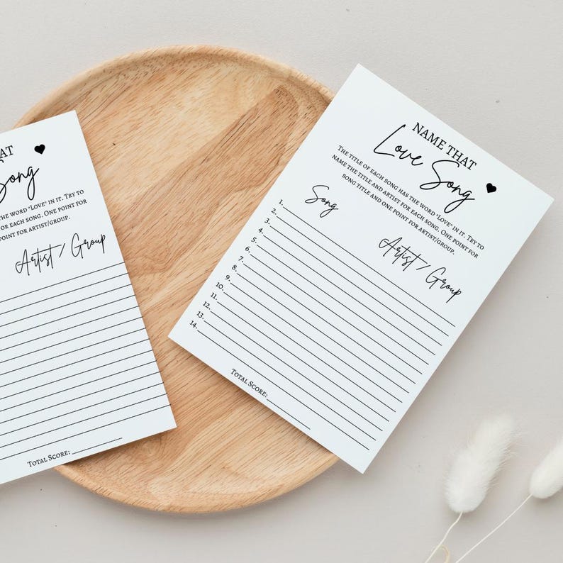 Bridal Shower Game | Name That Love Song Customizable Template - Etsy