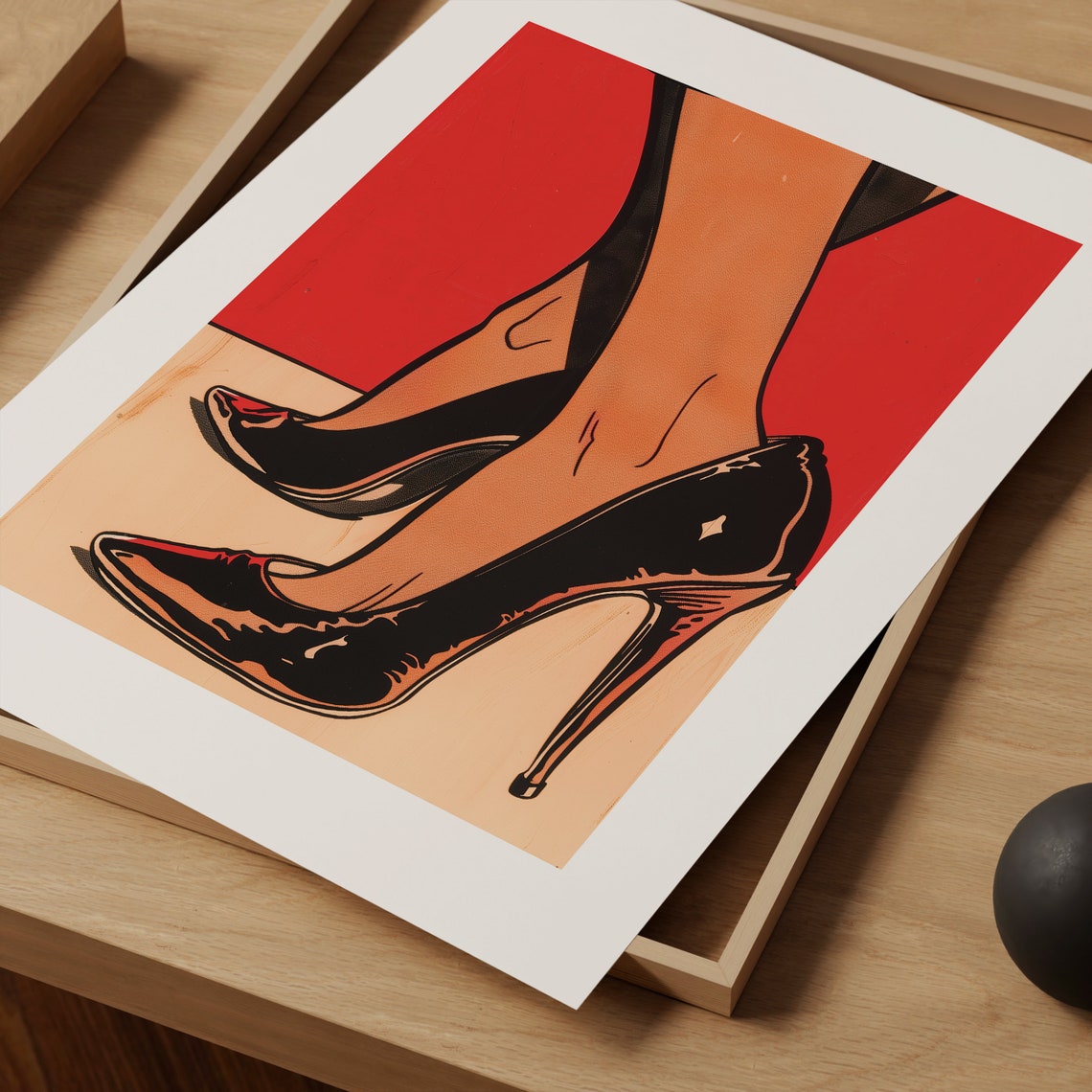 Retro Style High Heels Print, Retro Style Decor, Dorm Decor, Home Wall ...
