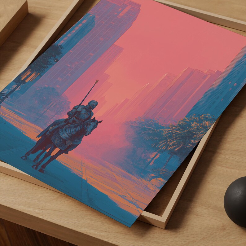 Knight Wall Art Printable, Modern Knight Illustration, Digital Download ...