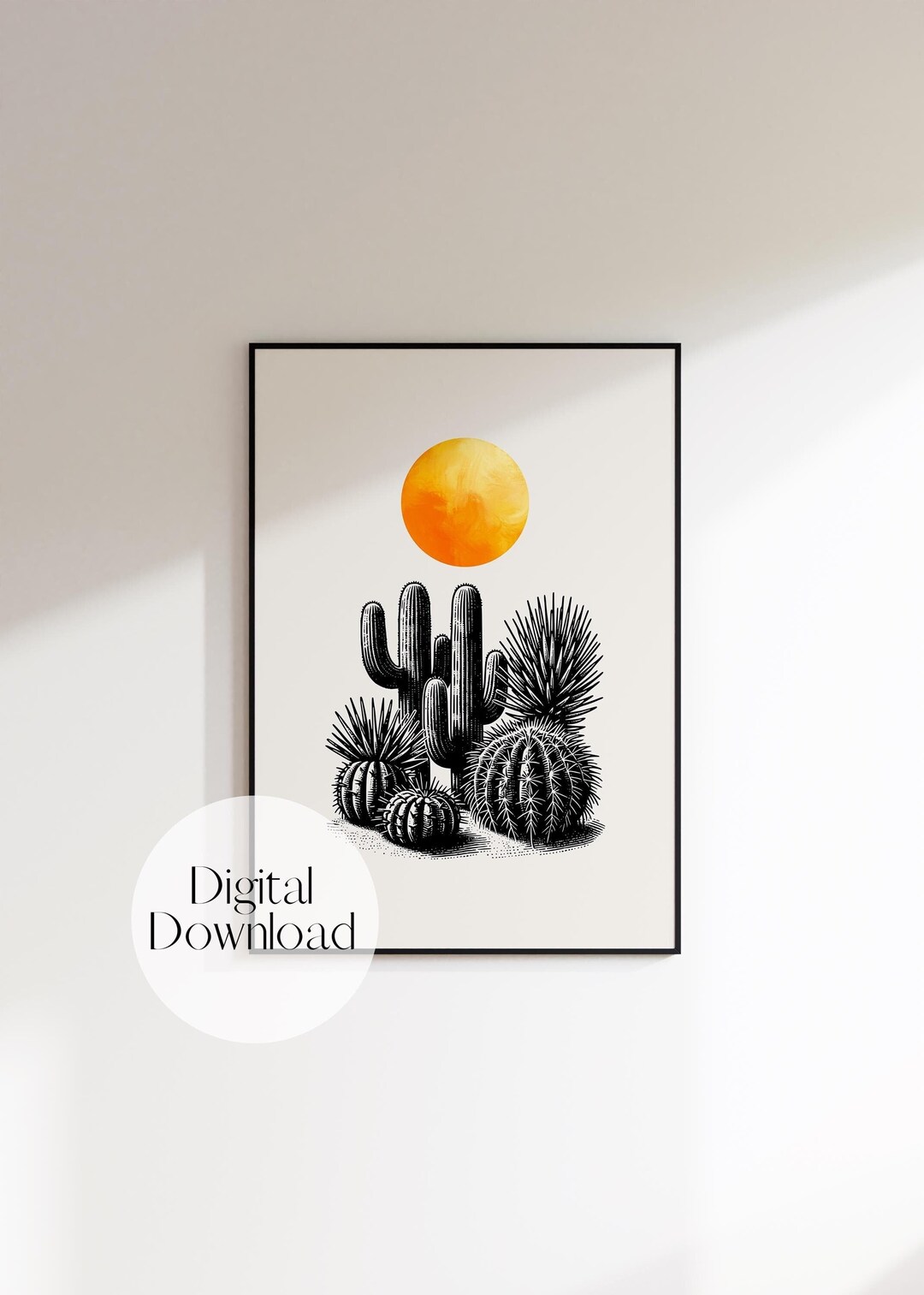 Desert Simple Print, Desert Poster Print, Retro Style Poster, Rodeo ...