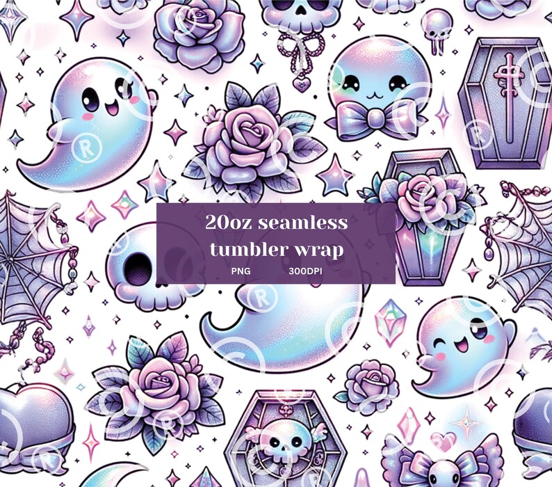 Seamless Ghosts 20oz Tumbler Wrap PNG - Etsy