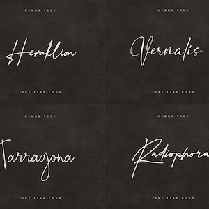 Fine Line Fonts Bundle 1, Cursive Fine Line Font OTF, Procreate Fonts ...