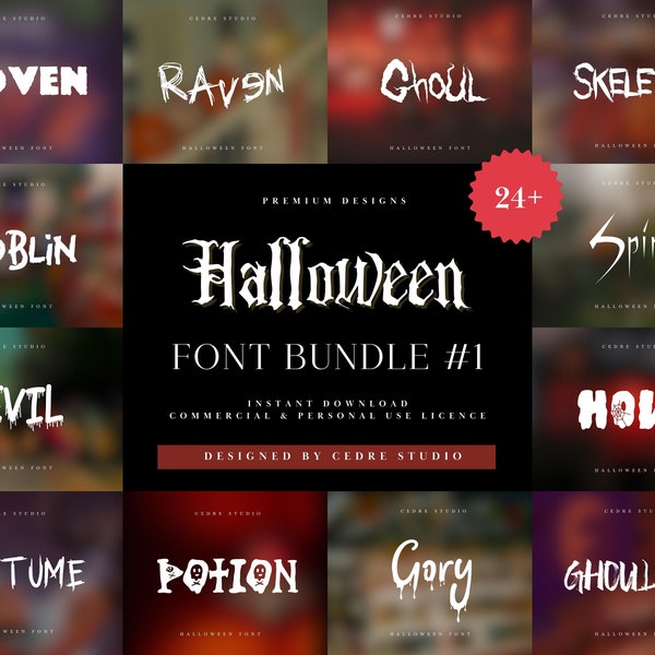 Canva Halloween Font - Etsy