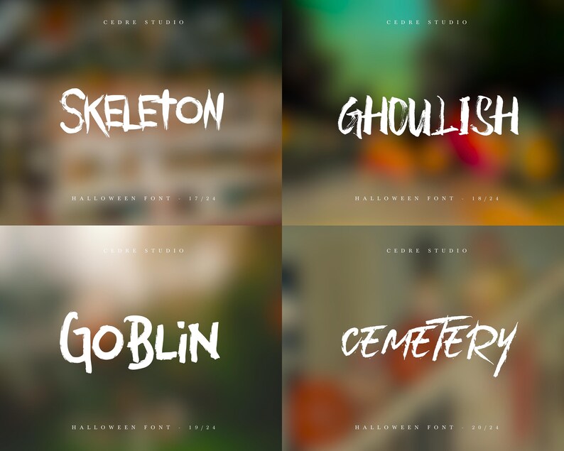 Halloween Font Bundle 1, Spooky Halloween Font OTF, Scary Halloween ...