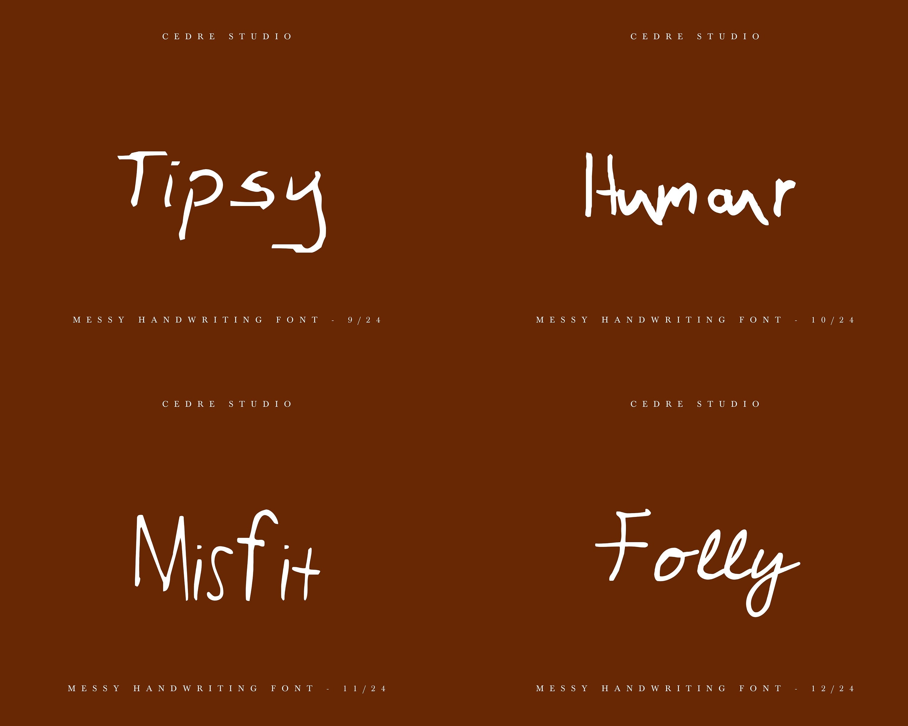 Messy Handwriting Fonts Bundle 1, Messy Handwriting Font OTF, Organic ...