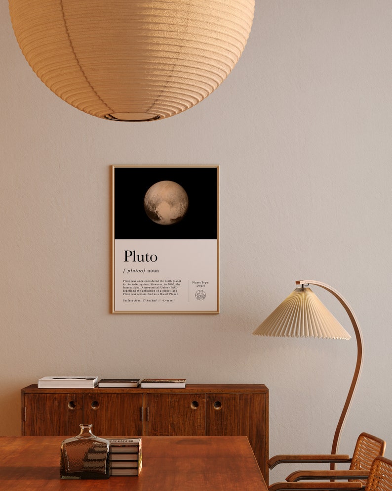 Pluto Print, Printable Pluto Wall Art Decor, Infographic Minimalistic ...