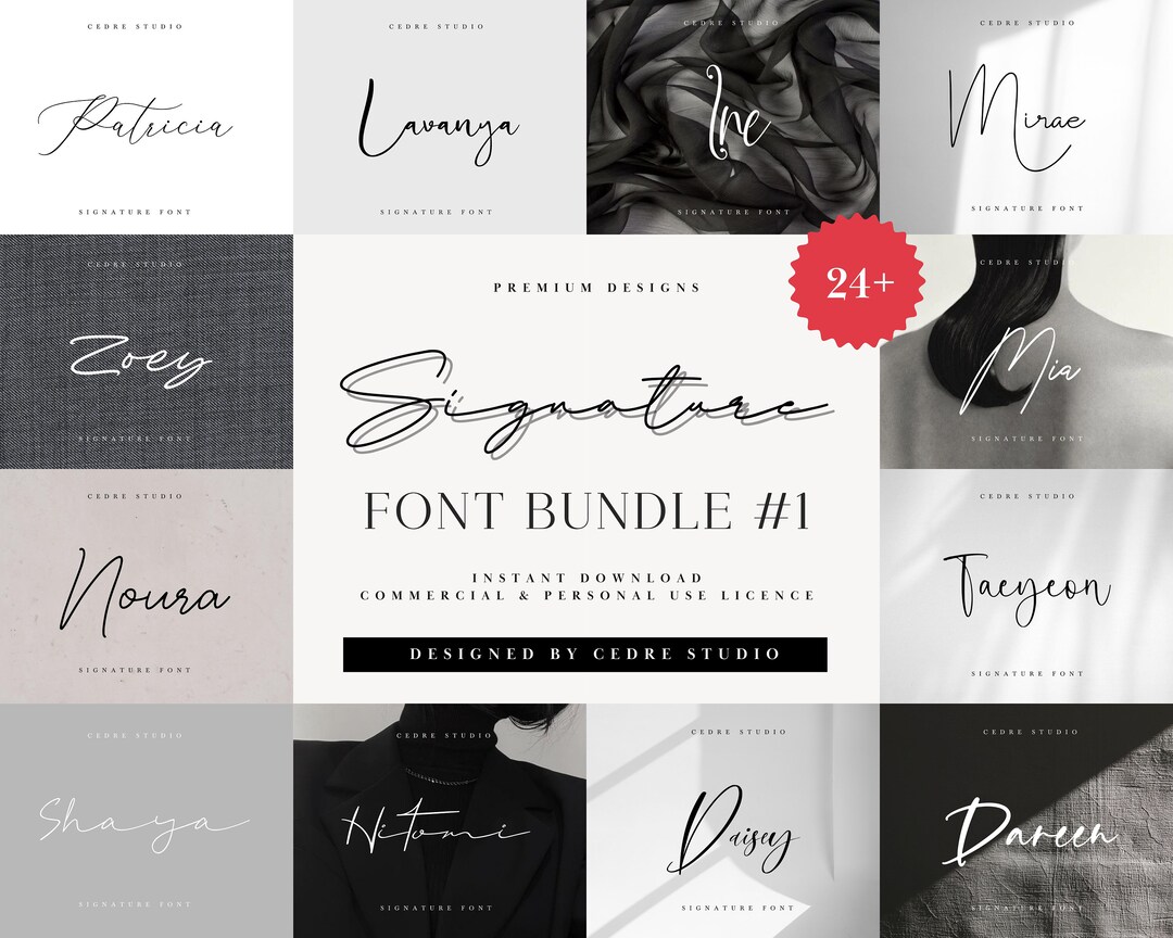 Signature Fonts Bundle 1 Handwritten Signature Font - Etsy