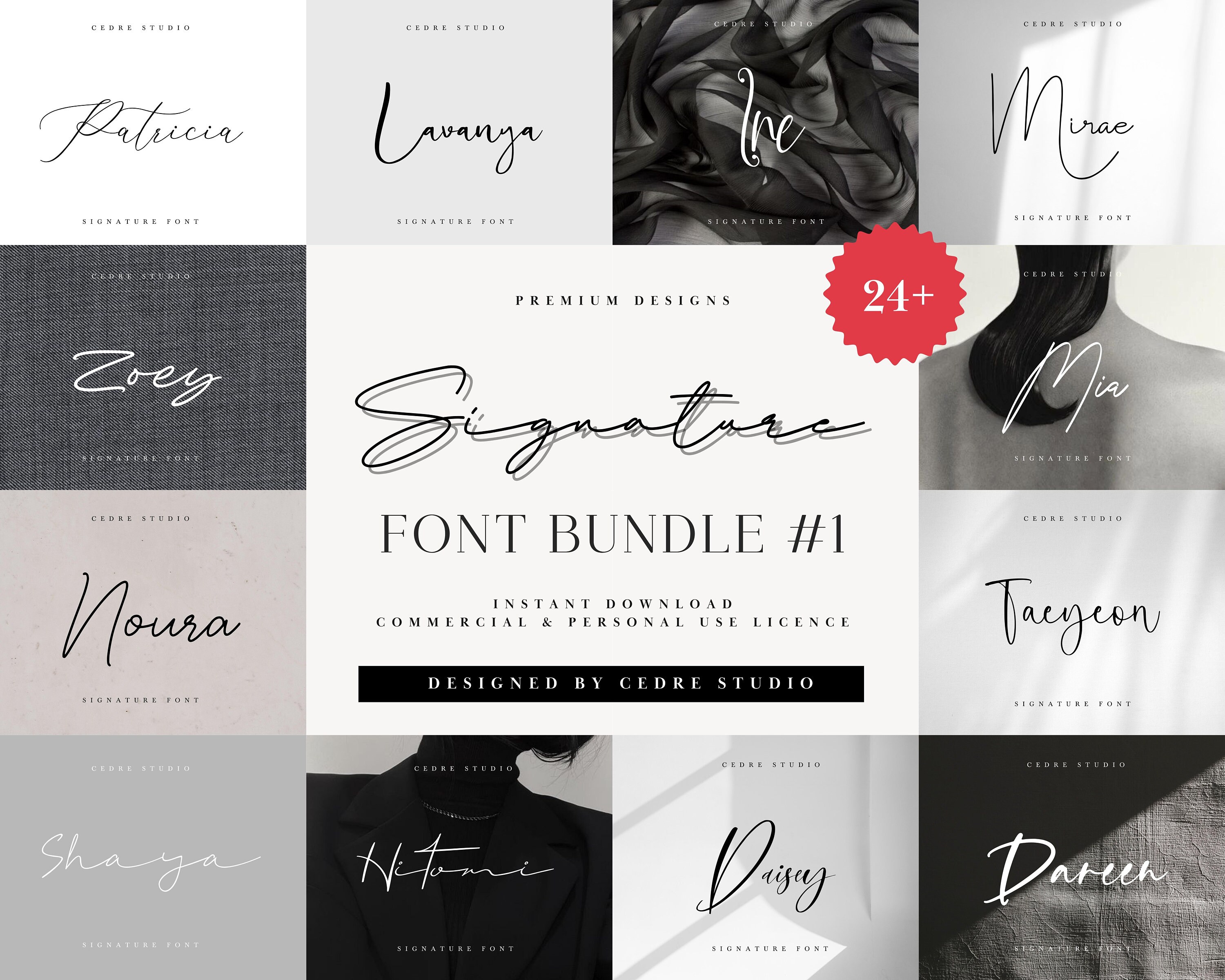 Signature Fonts Bundle 1 Handwritten Signature Font - Etsy