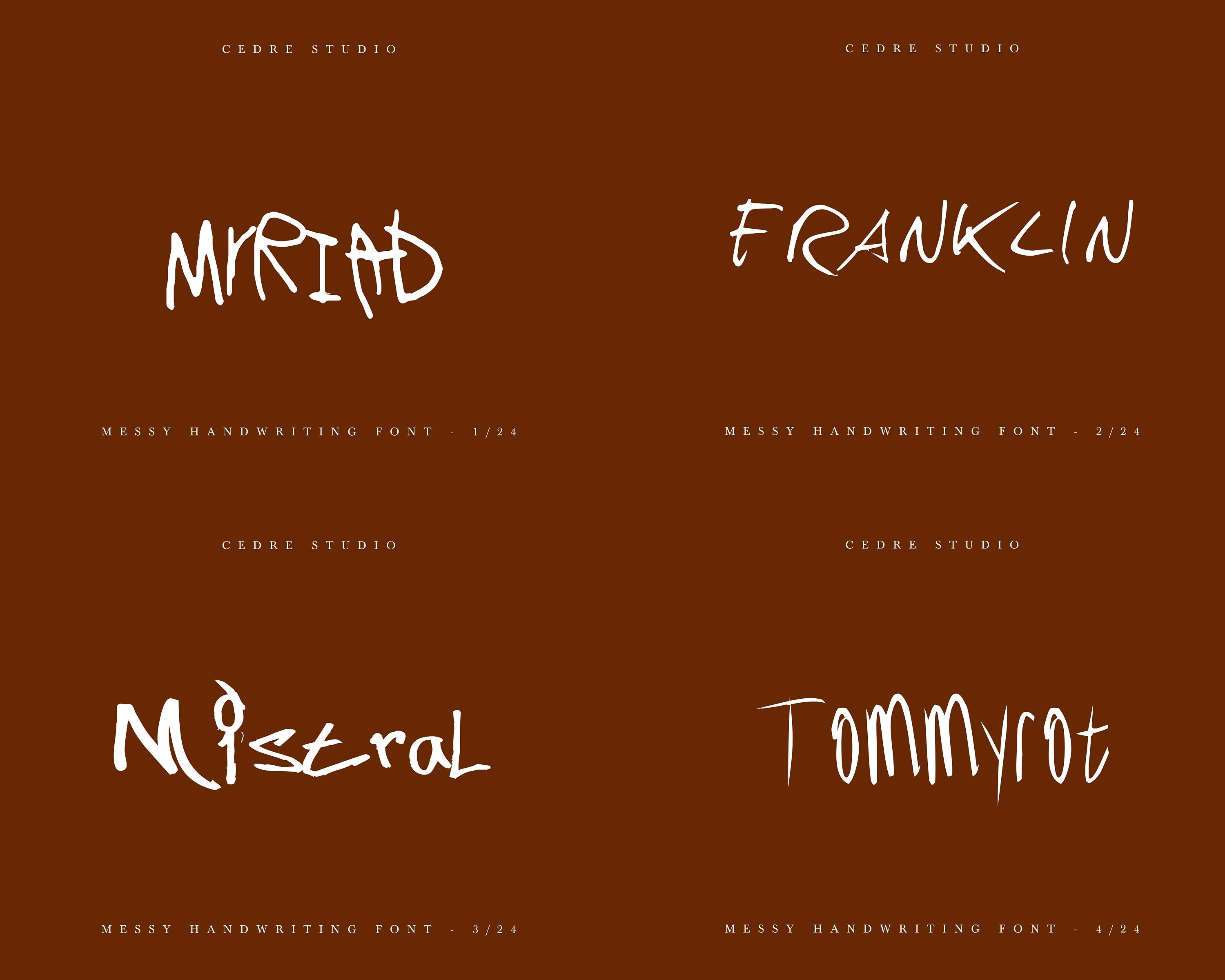 Messy Handwriting Fonts Bundle 1, Messy Handwriting Font OTF, Organic ...