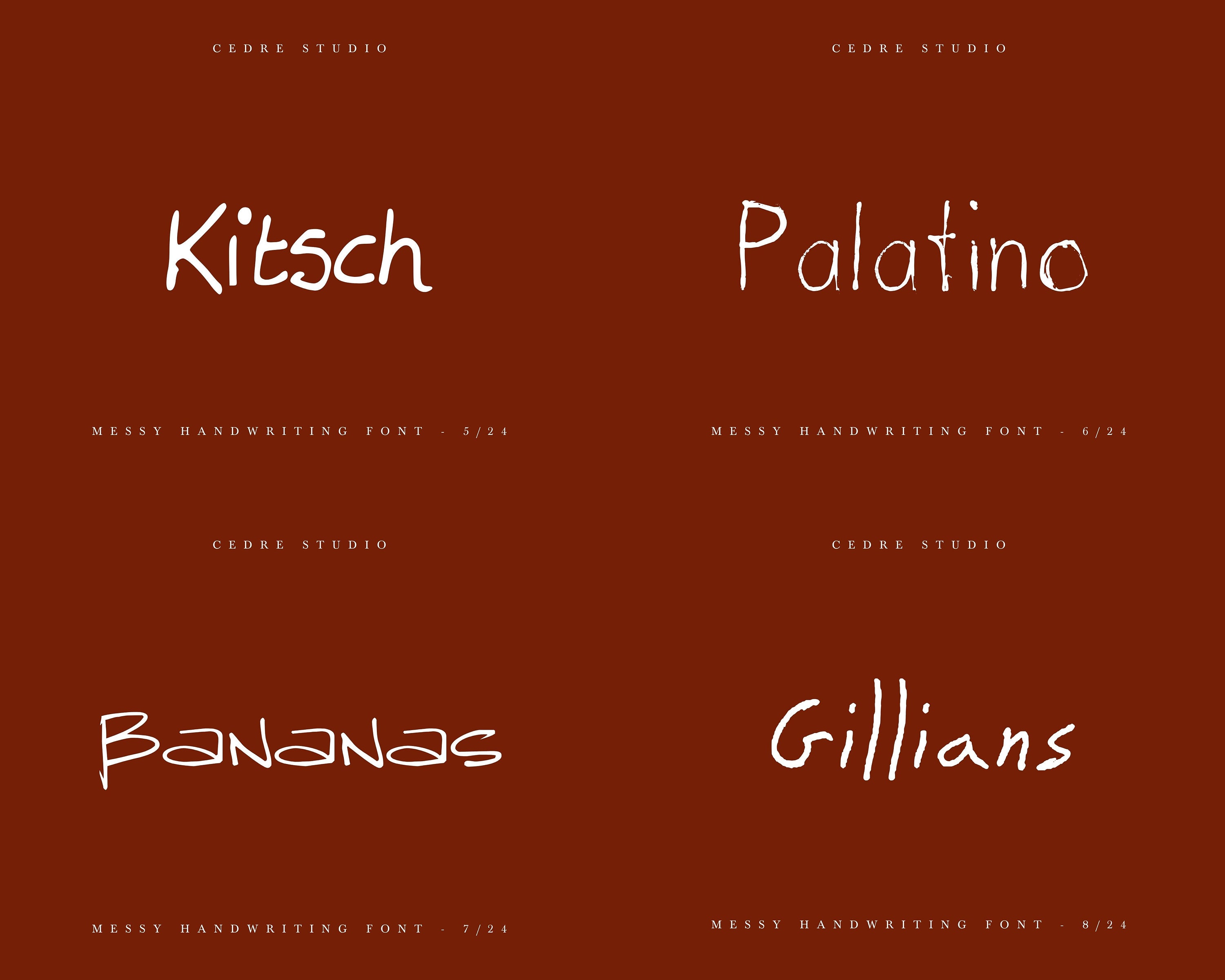 Messy Handwriting Fonts Bundle 2, Messy Handwriting Font OTF, Procreate ...