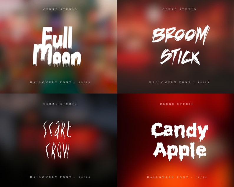 Halloween Font Bundle 1, Spooky Halloween Font OTF, Scary Halloween ...