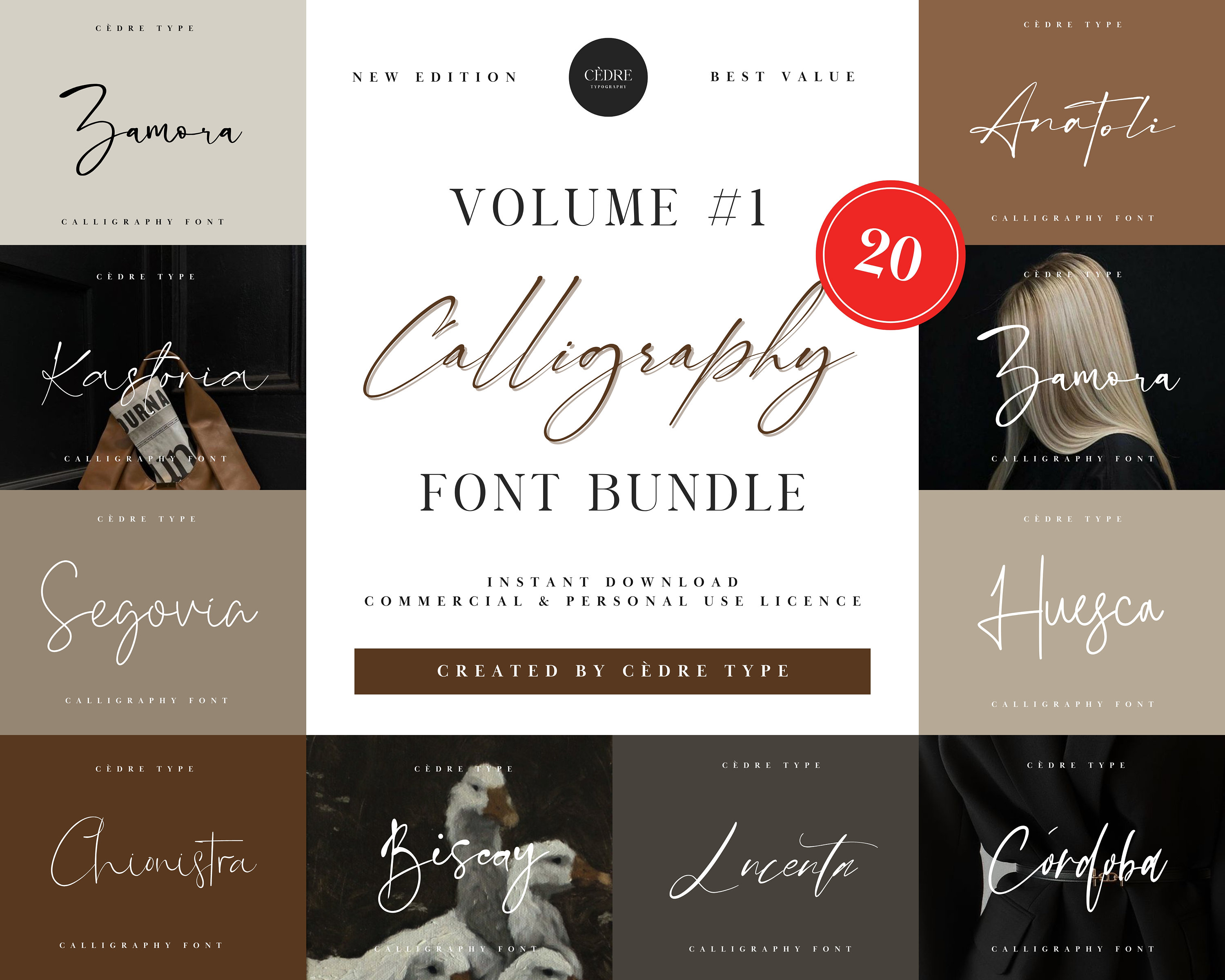 Calligraphy Fonts Bundle 1, Elegant Calligraphy Font OTF, Procreate Fonts, Canva Fonts, New ...