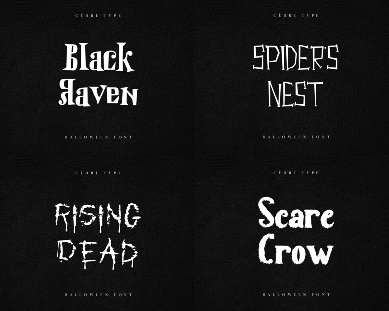 Halloween Font Bundle 1, Spooky Halloween Font OTF, Scary Halloween ...