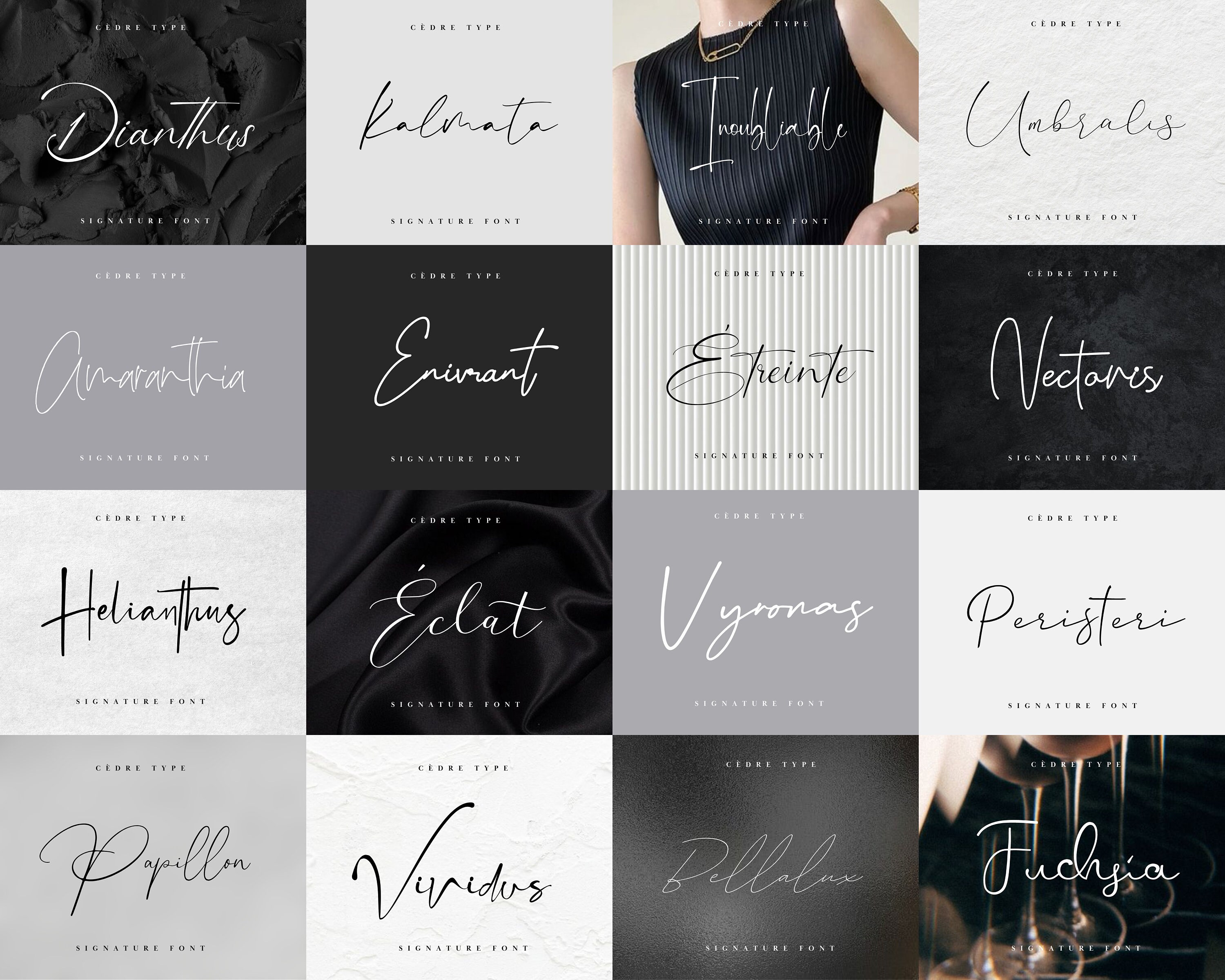 Signature Fonts Bundle 2, Cursive Signature Font OTF, Birthday Fonts ...