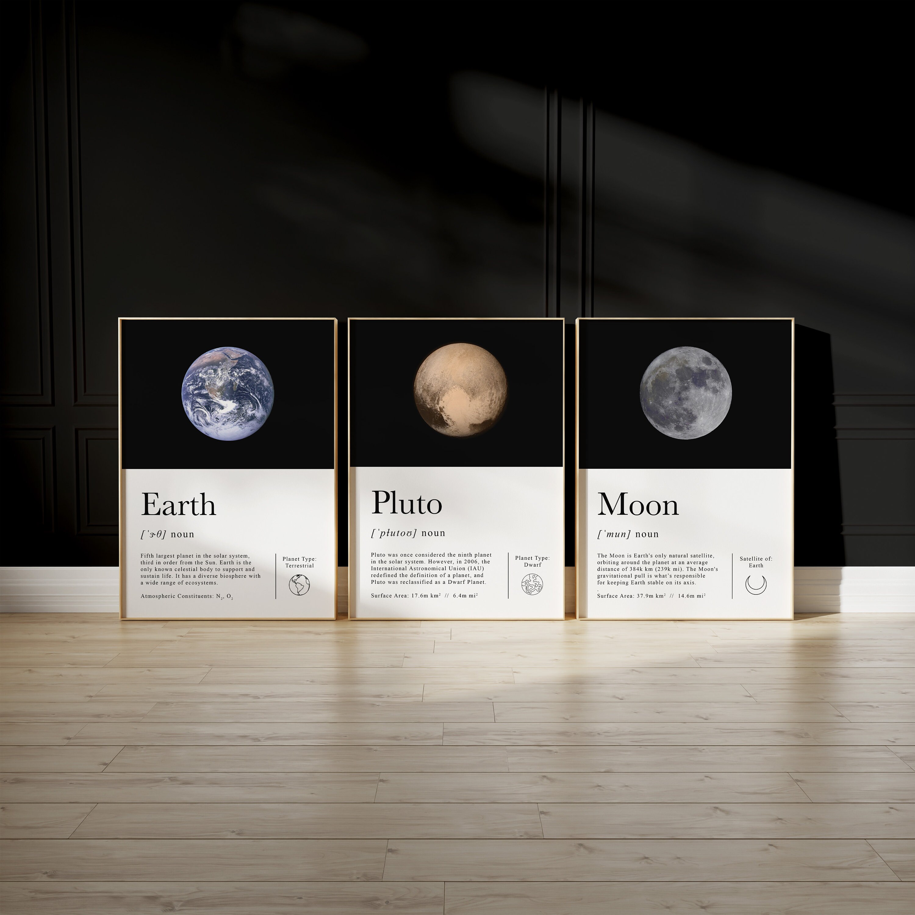 Pluto Print, Printable Pluto Wall Art Decor, Infographic Minimalistic ...