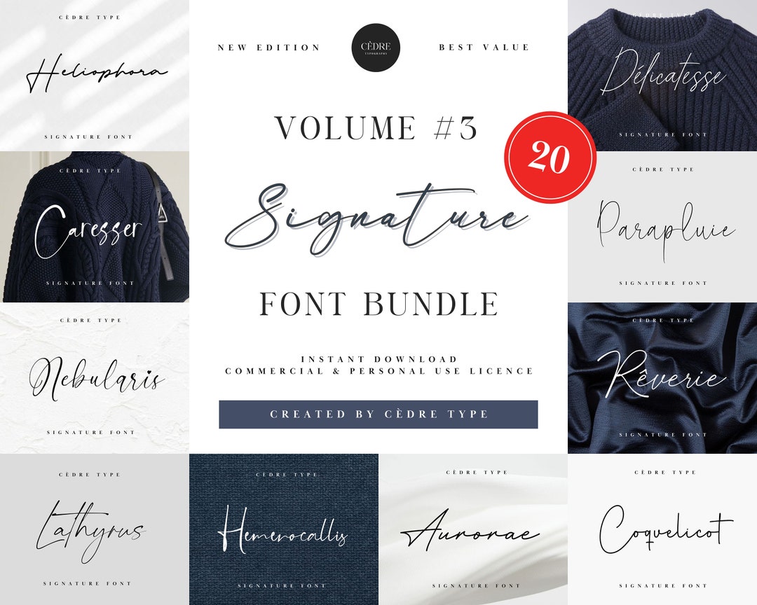 Signature Fonts Bundle 3, Elegant Signature Font, High End Font, Classy ...