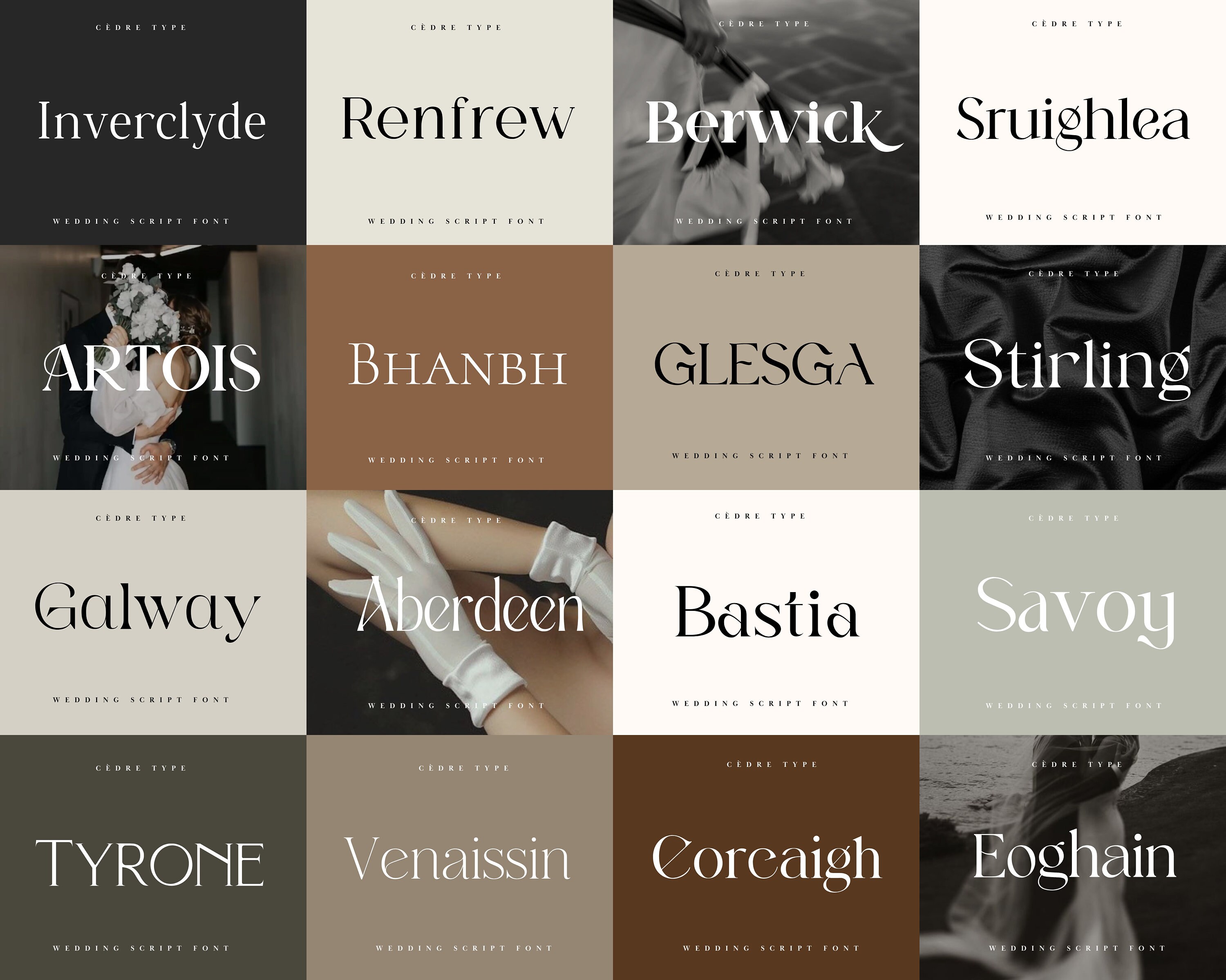 Modern Wedding Script Fonts Bundle 1, Sans Serif Wedding Font OTF ...