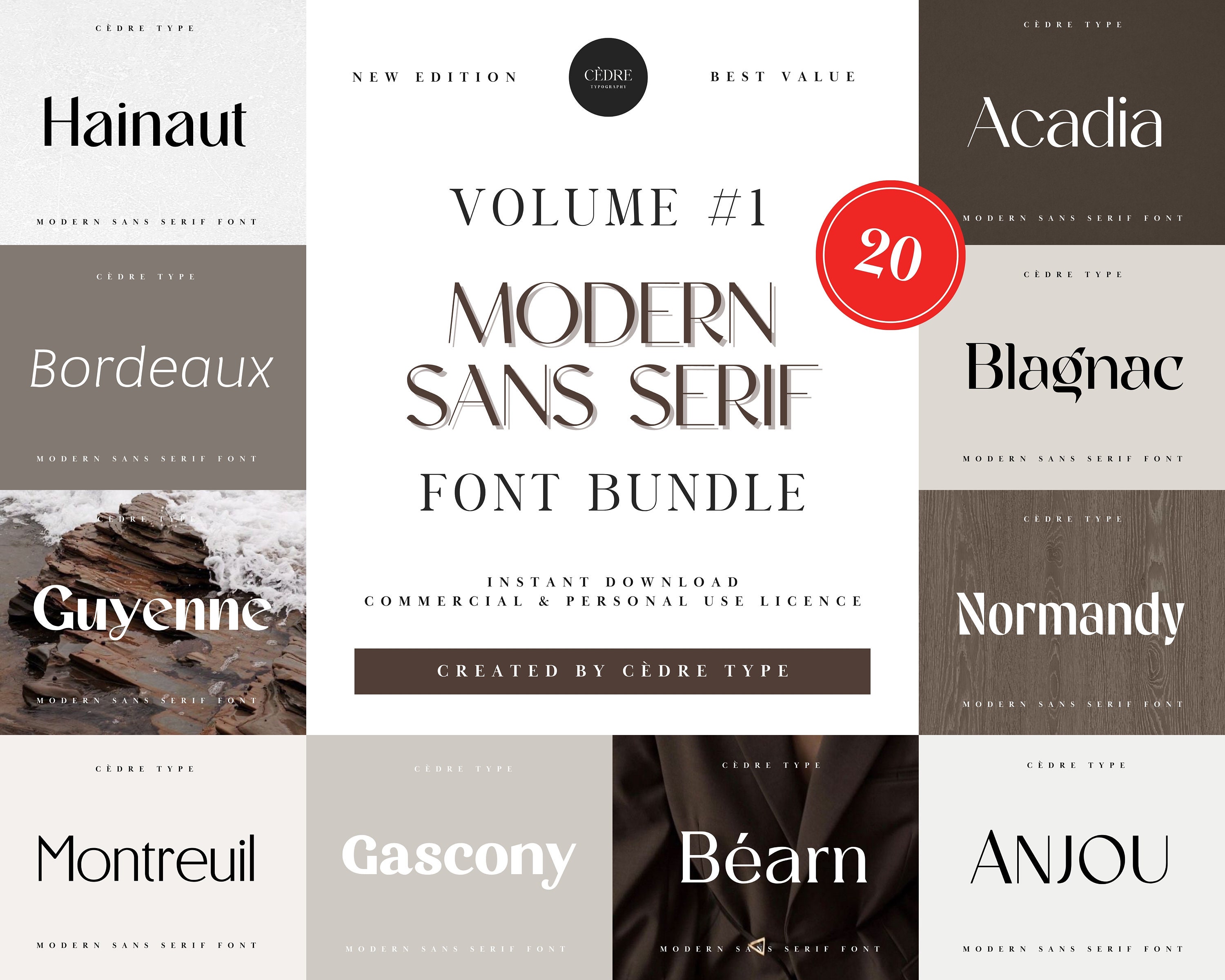 Modern Sans Serif Fonts Bundle 1, Elegant Sans Serif Font OTF ...