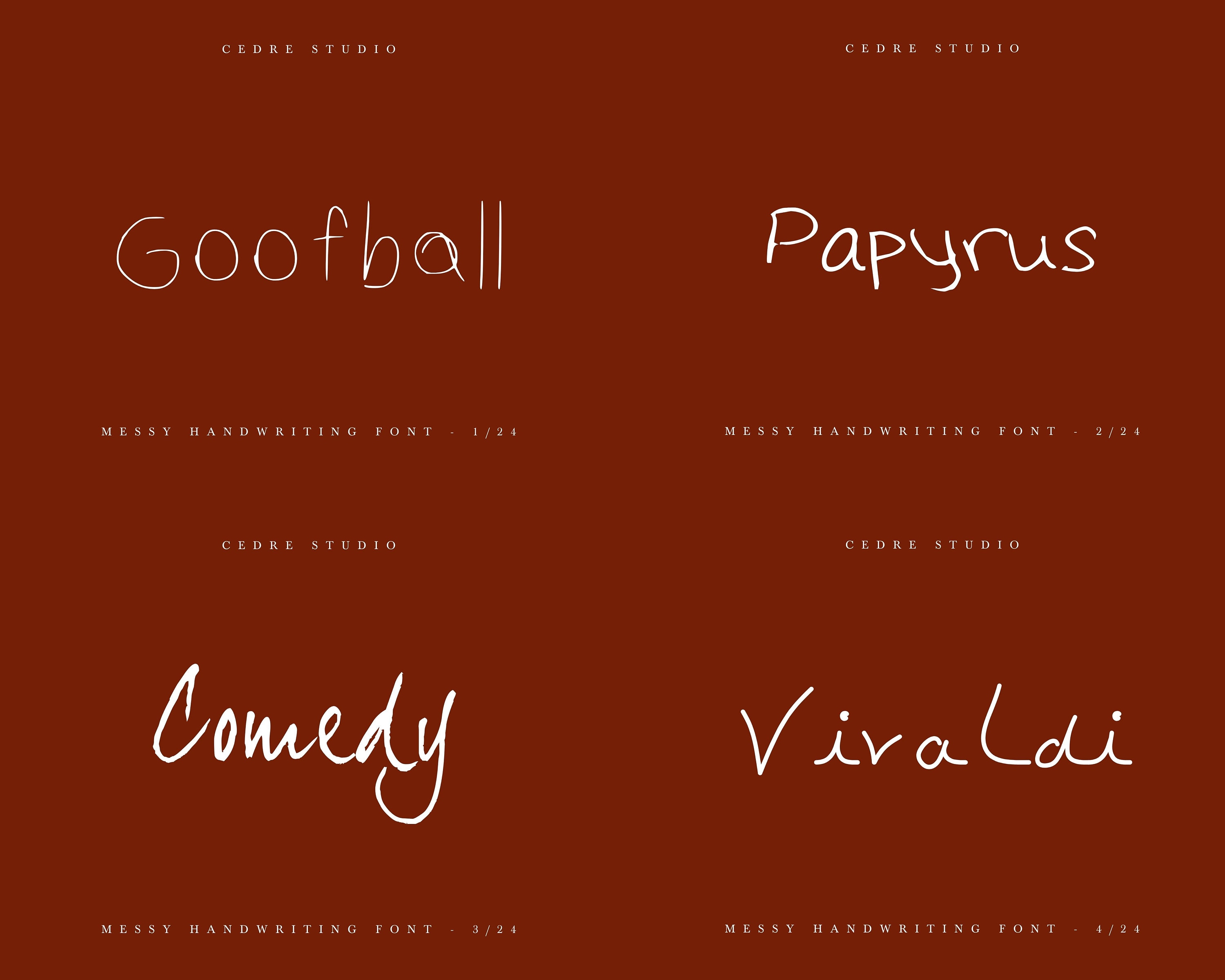 Messy Handwriting Fonts Bundle 2, Messy Handwriting Font OTF, Procreate ...