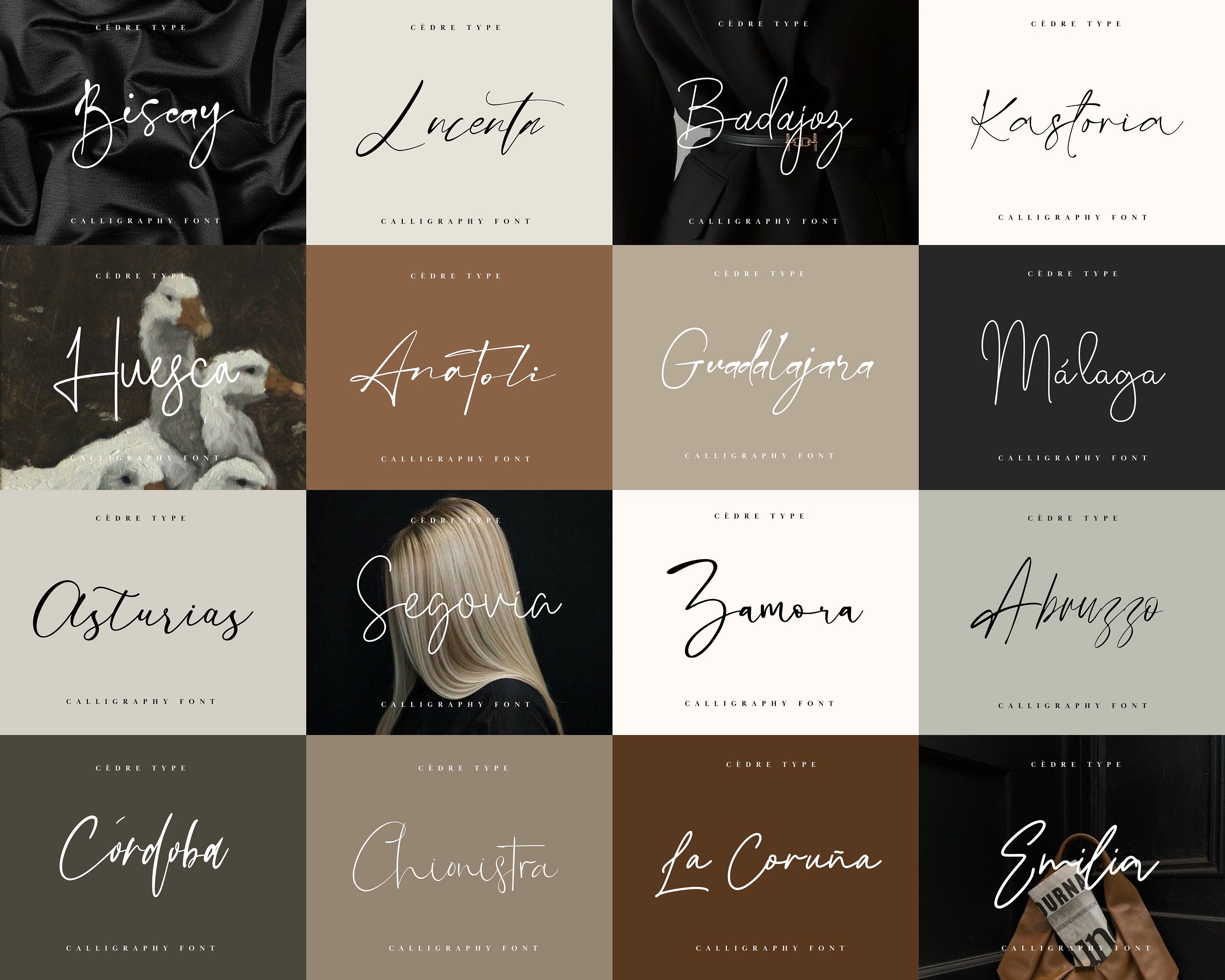 Calligraphy Fonts Bundle 1, Elegant Calligraphy Font OTF, Procreate ...