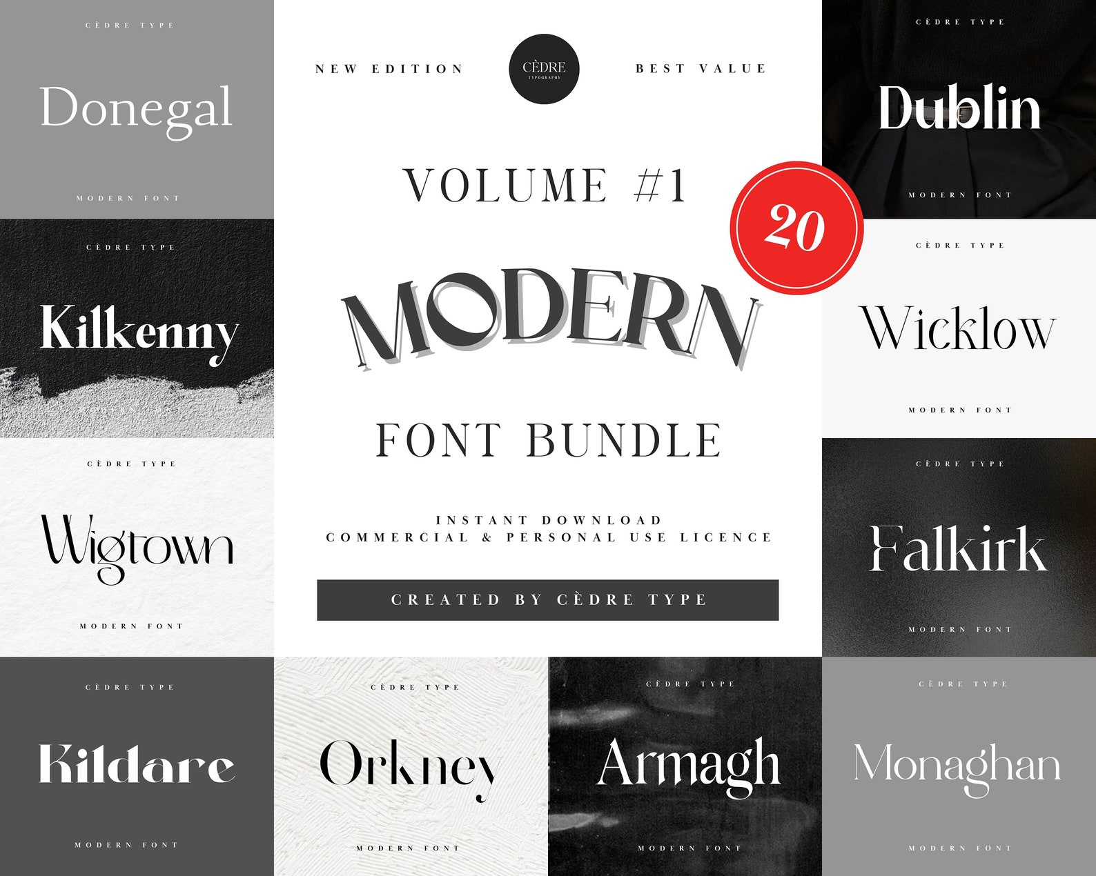 Modern Fonts Bundle 1, Elegant Modern Font OTF, Procreate Fonts, Canva ...