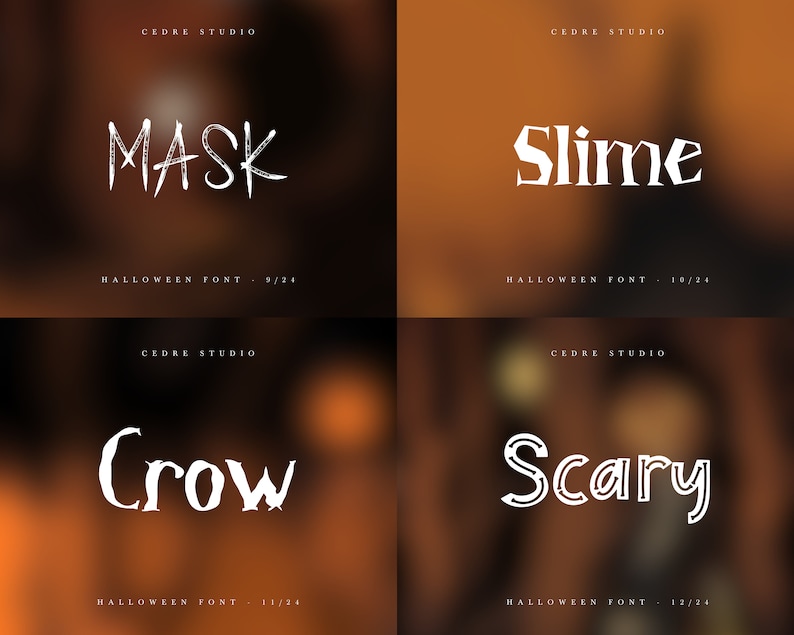 Halloween Font Bundle 2, Scary Halloween Font OTF, Font for Circuit ...