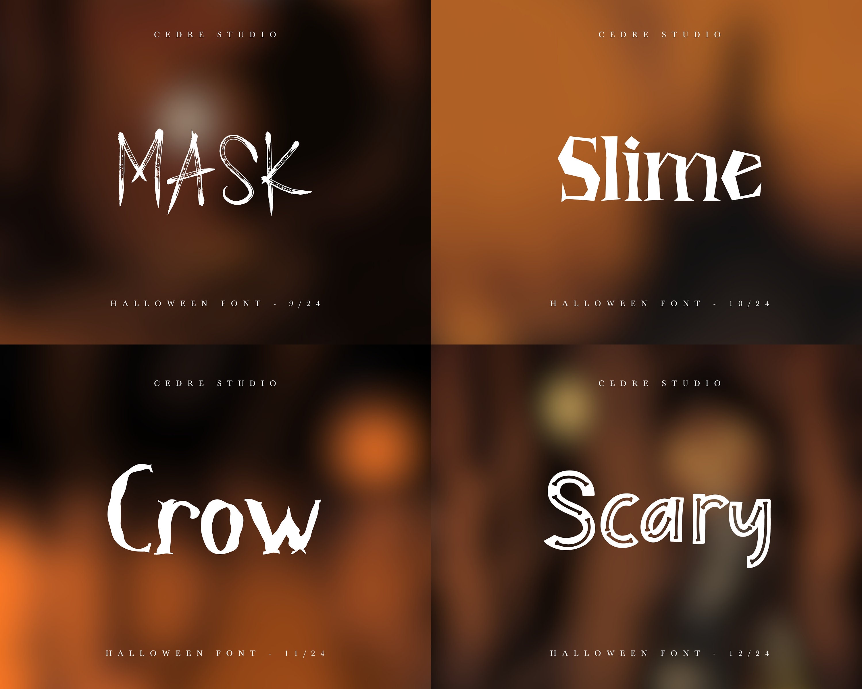 Halloween Font Bundle 2, Scary Halloween Font OTF, Font for Circuit ...