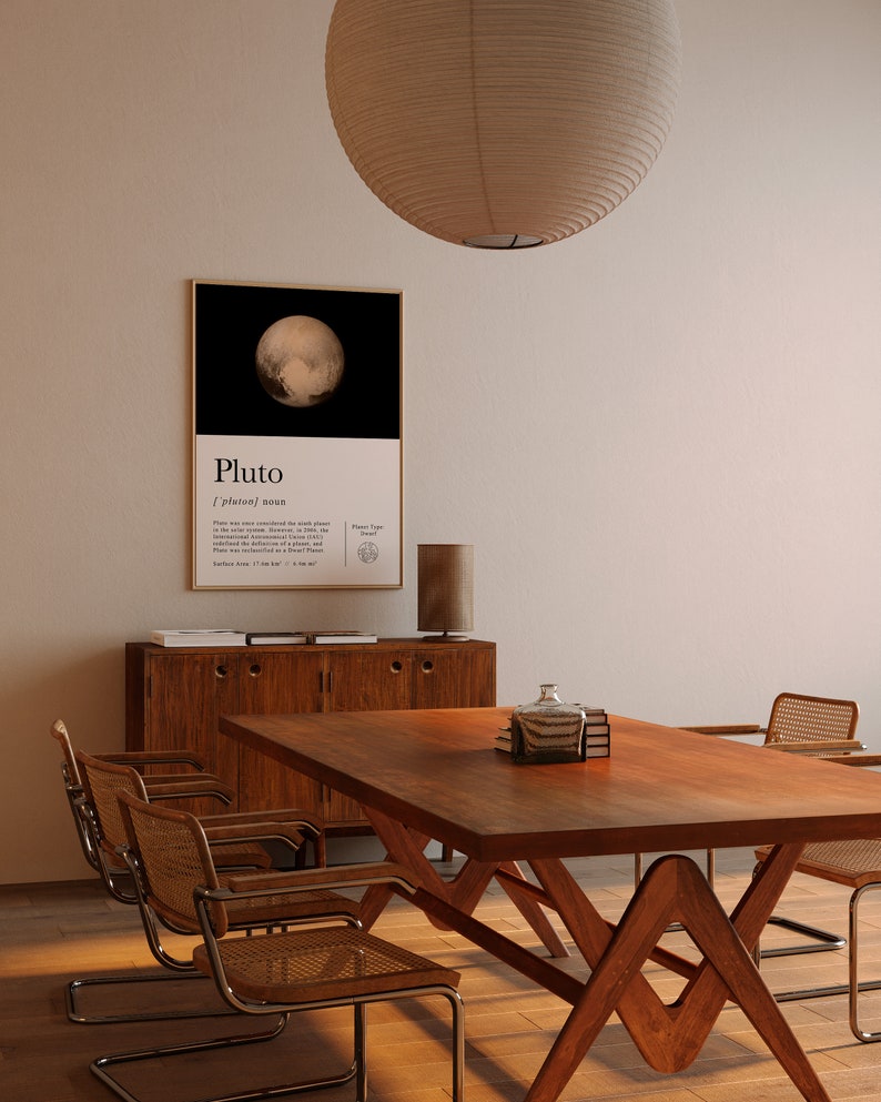 Pluto Print, Printable Pluto Wall Art Decor, Infographic Minimalistic ...