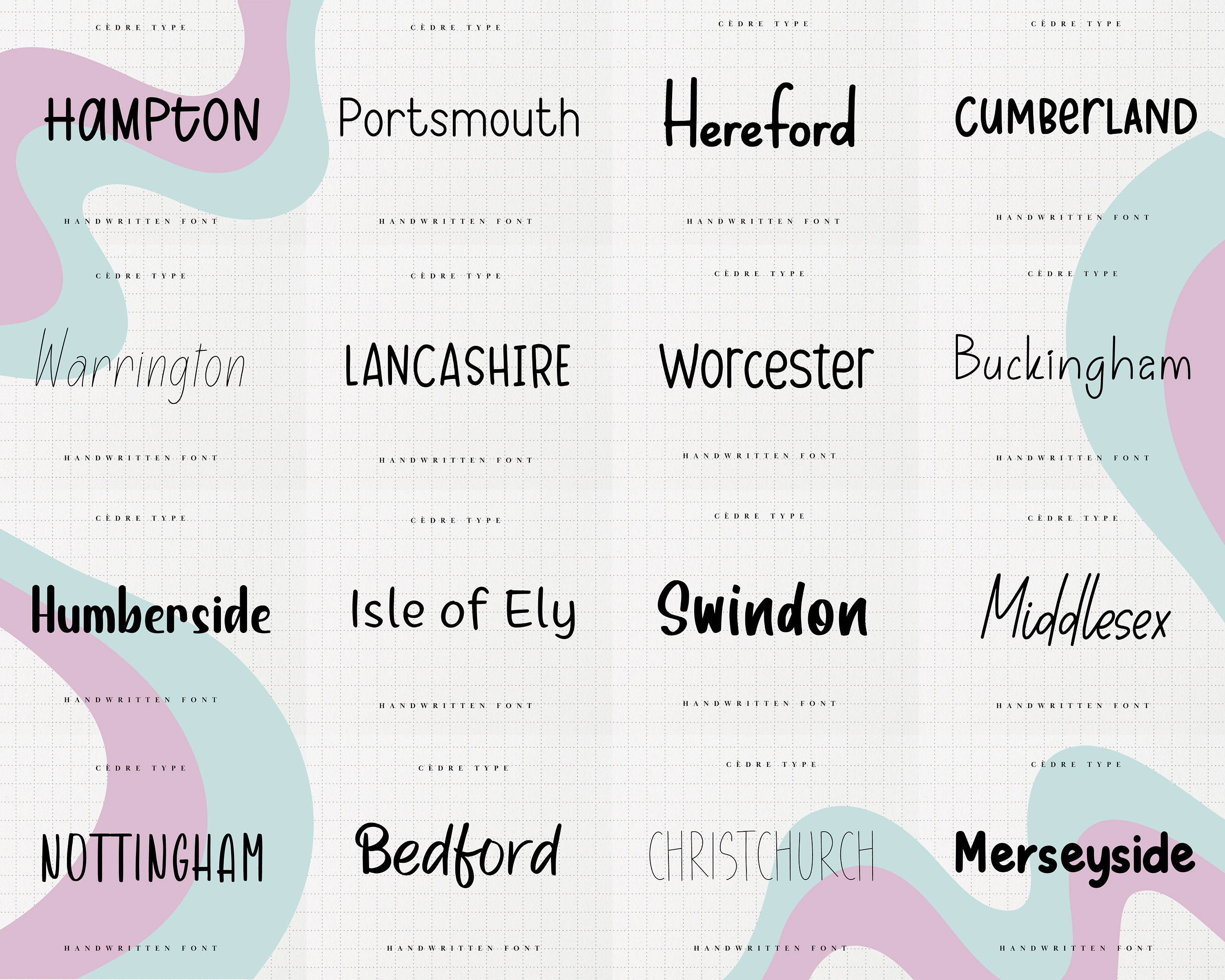 Handwritten Font Bundle, Realistic Handwritten Fonts OTF, Procreate ...